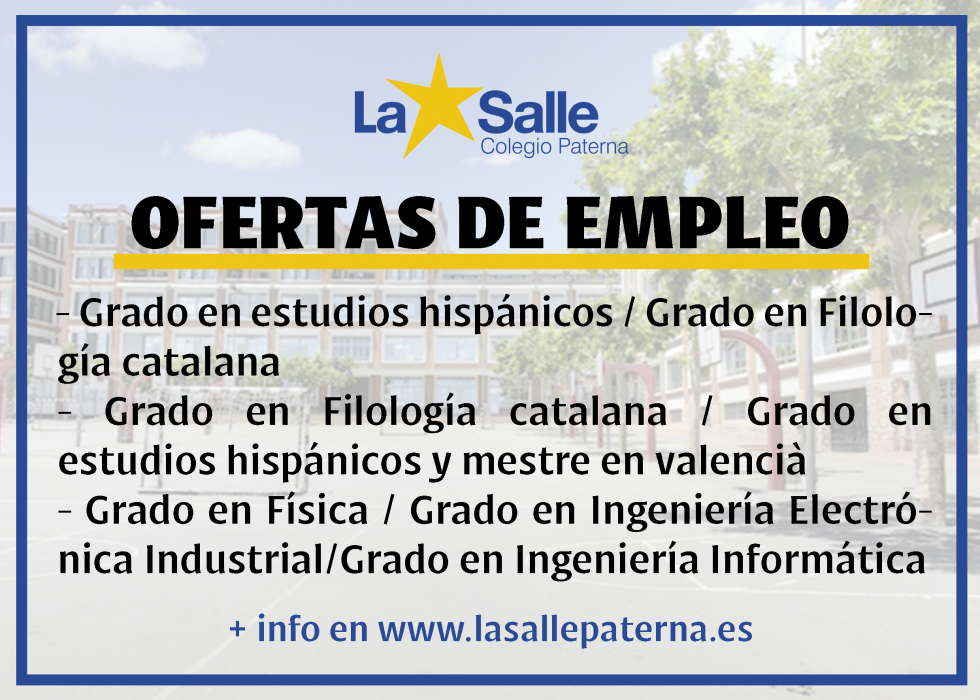 Ofertas De Empleo Colegio La Salle Paterna Colegio La Salle Paterna ofertas-de-empleo-colegio-la-salle-paterna-colegio-la-salle-paterna